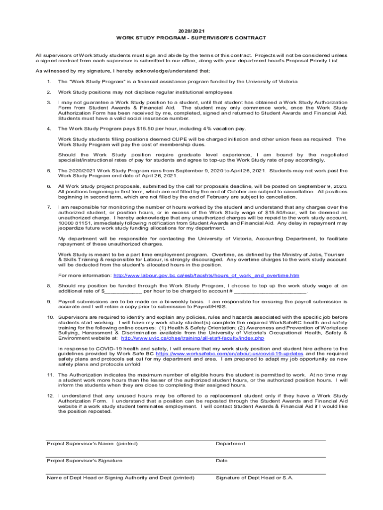 Fillable Online Contract for - UVic Fax Email Print - pdfFiller