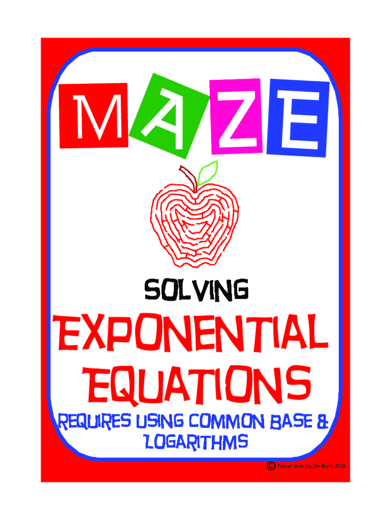 Solving Logarithmic Equations Maze Answer Key Fill Online Printable