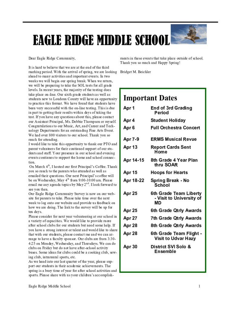 Fillable Online Eagle Ridge Middle School / Overview Fax Email Print ...