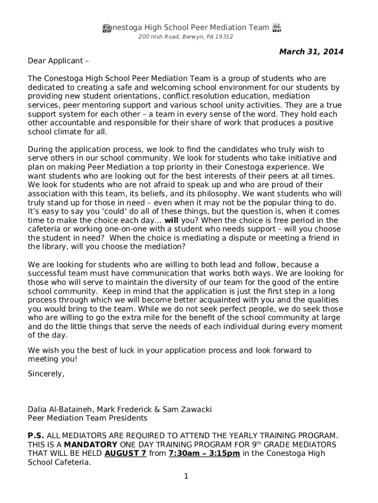 Dear Applicant - Doc Template | pdfFiller