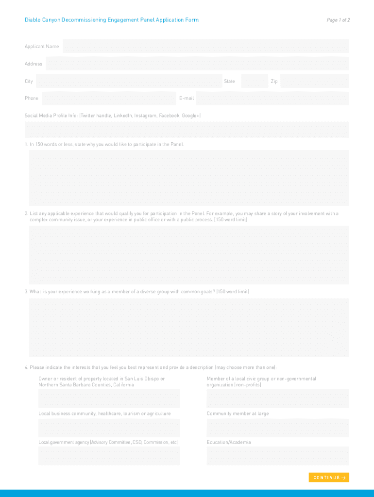 Fillable Online Diablo Canyon Decommisioning Engagement Panel ...