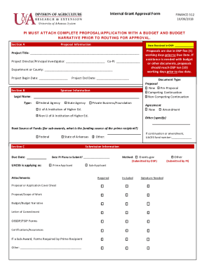 Fillable Online Internal Grant Approval Form - UAEX.edu Fax Email Print ...