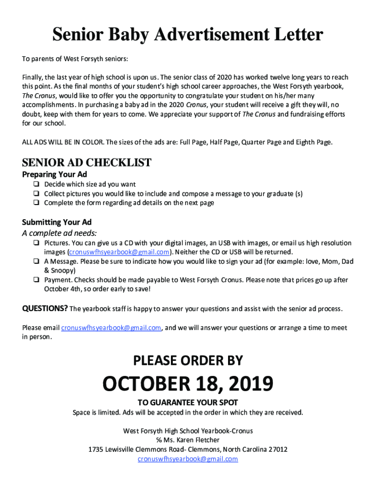 Fillable Online Lynch, Waverly R / Senior Baby Ads - wsfcs.k12.nc.us ...