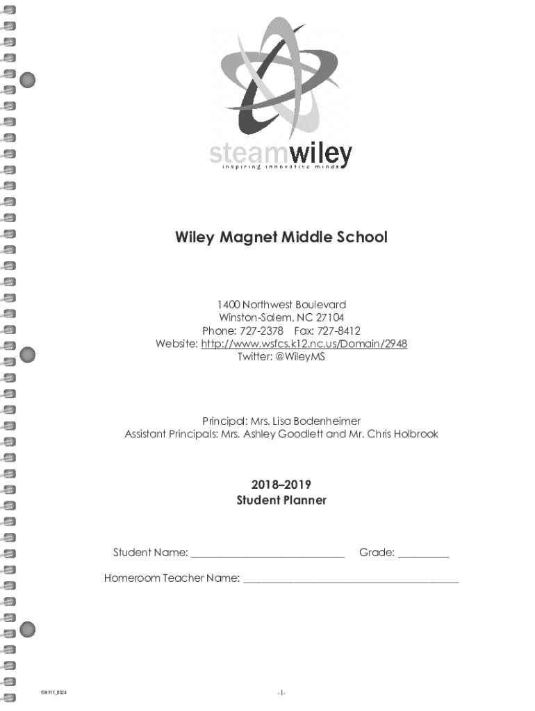 Fillable Online Wiley Magnet Middle School - Winston-Salem/Forsyth ...