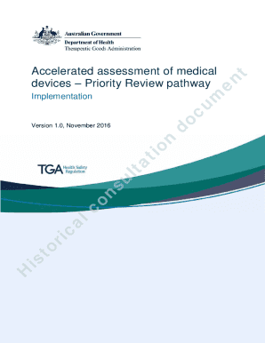 Fillable Online Accelerated assessment of medical devices - Priority ...