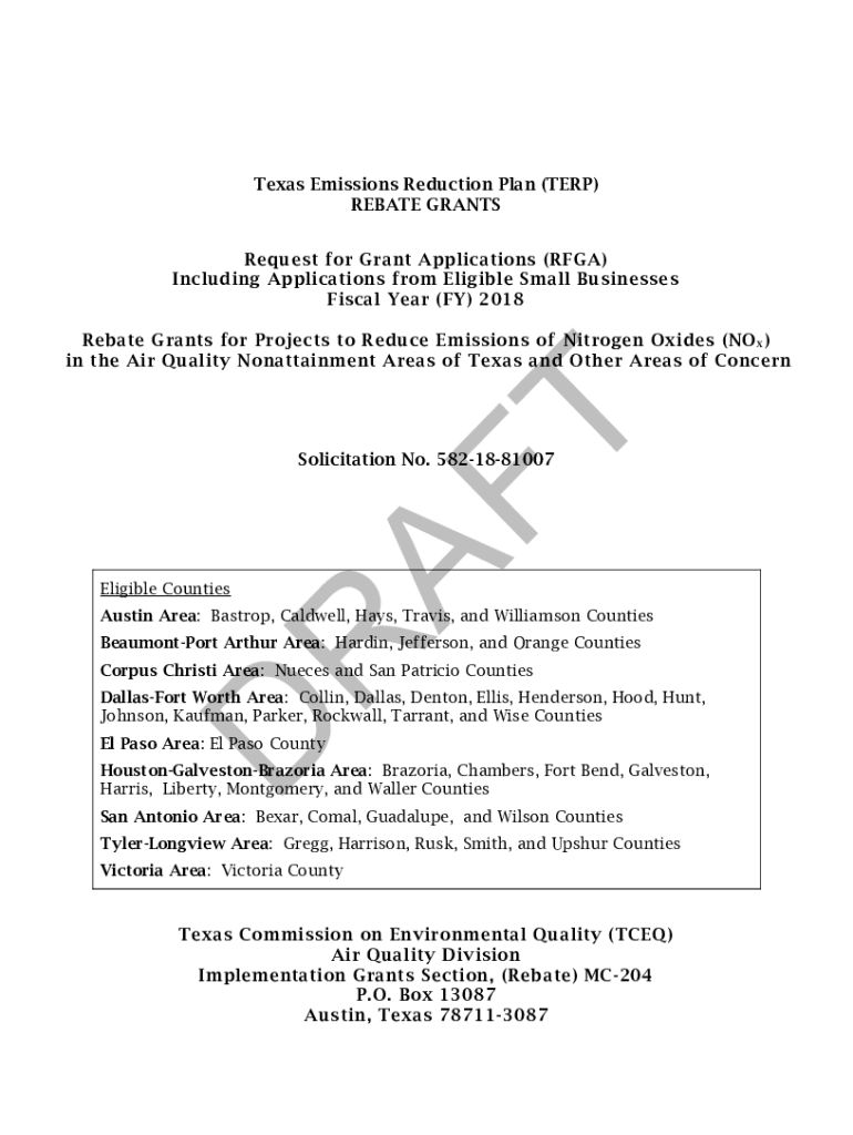 Fillable Online Texas Emissions Reduction Plan (TERP) Request for Grant ...