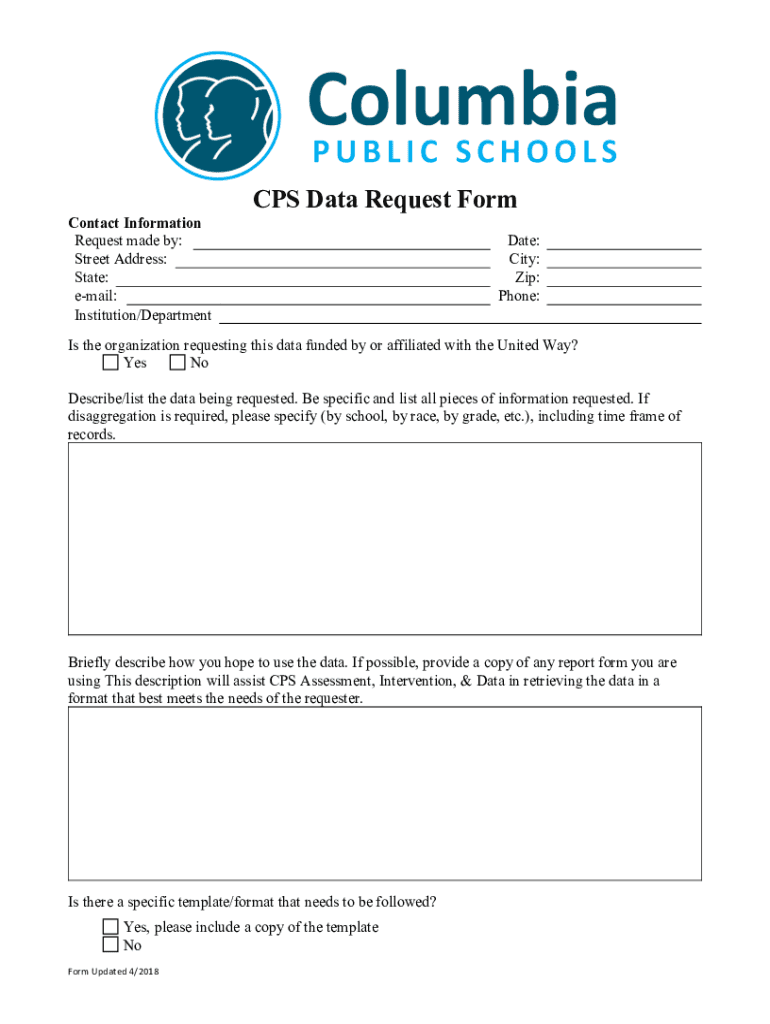 Fillable Online CPS Data Requests Fax Email Print - pdfFiller