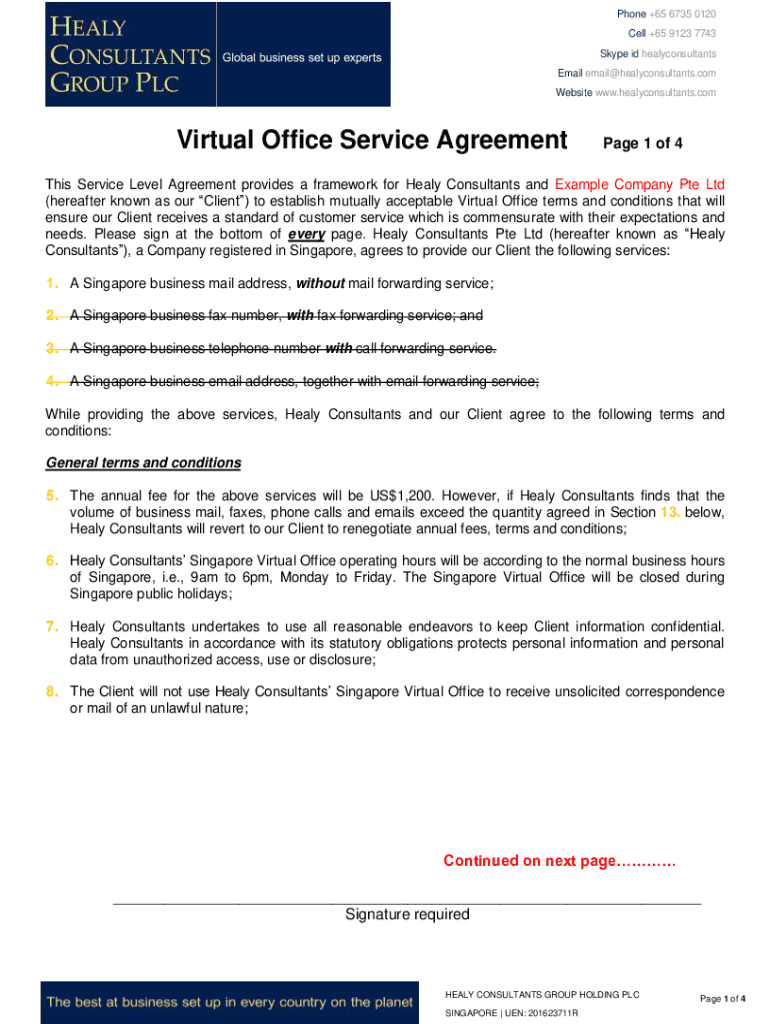 Fillable Online Full-Virtual-Office-Agreement-SG Fax Email Print - pdfFiller
