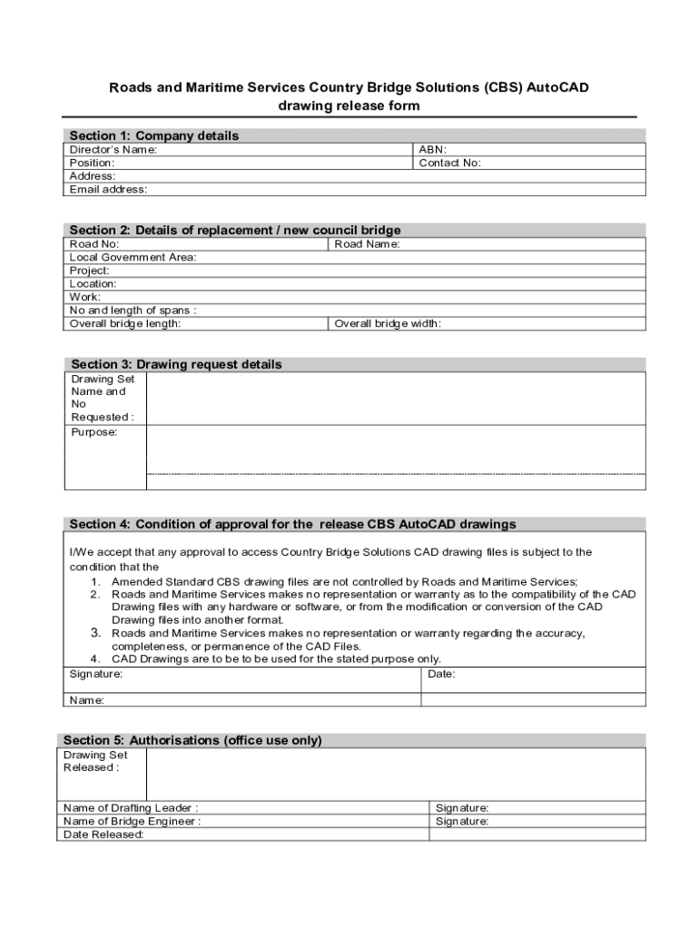 Fillable Online Roads and Maritime Country Bridge Solutions (CBS ...