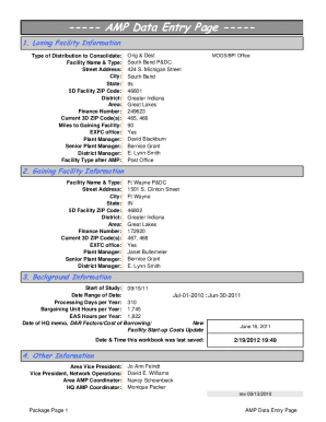 Fillable Online AMP WorkBook - About USPS home - USPS.com Fax Email ...