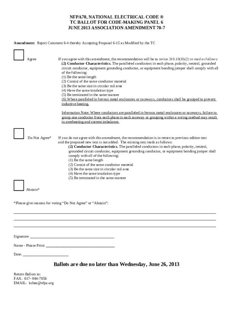 Amend Ballot - NFPA Doc Template | pdfFiller