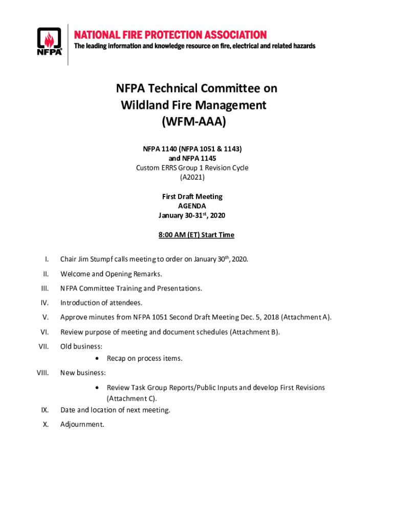 Fillable Online NFPA Technical Committee on Wildland Fire Management ...