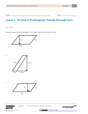 Fillable Online Lesson 1: The Area of Parallelograms Through Rectangle ...