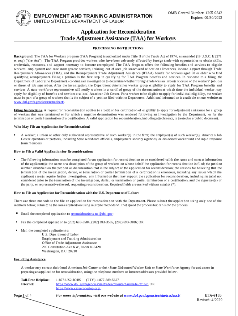 The TAA for Workers program (TAA Program) is authorized under Title II ...