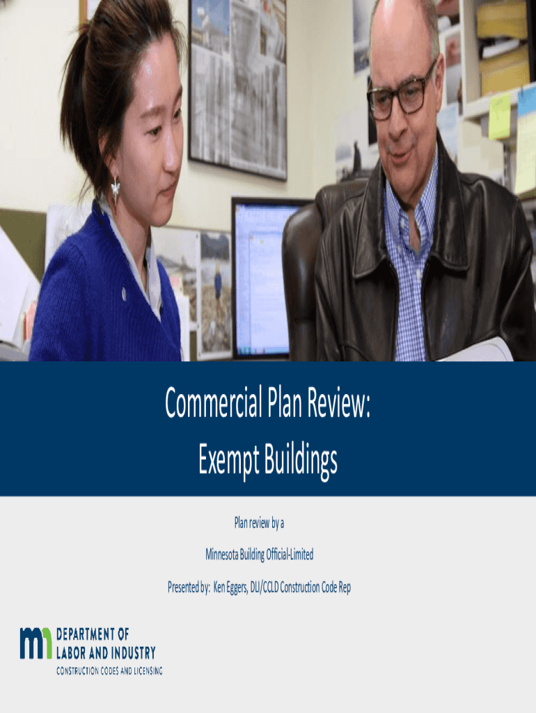 Fillable Online Commercial Plan Review: Exempt Buildings - Minnesota ...