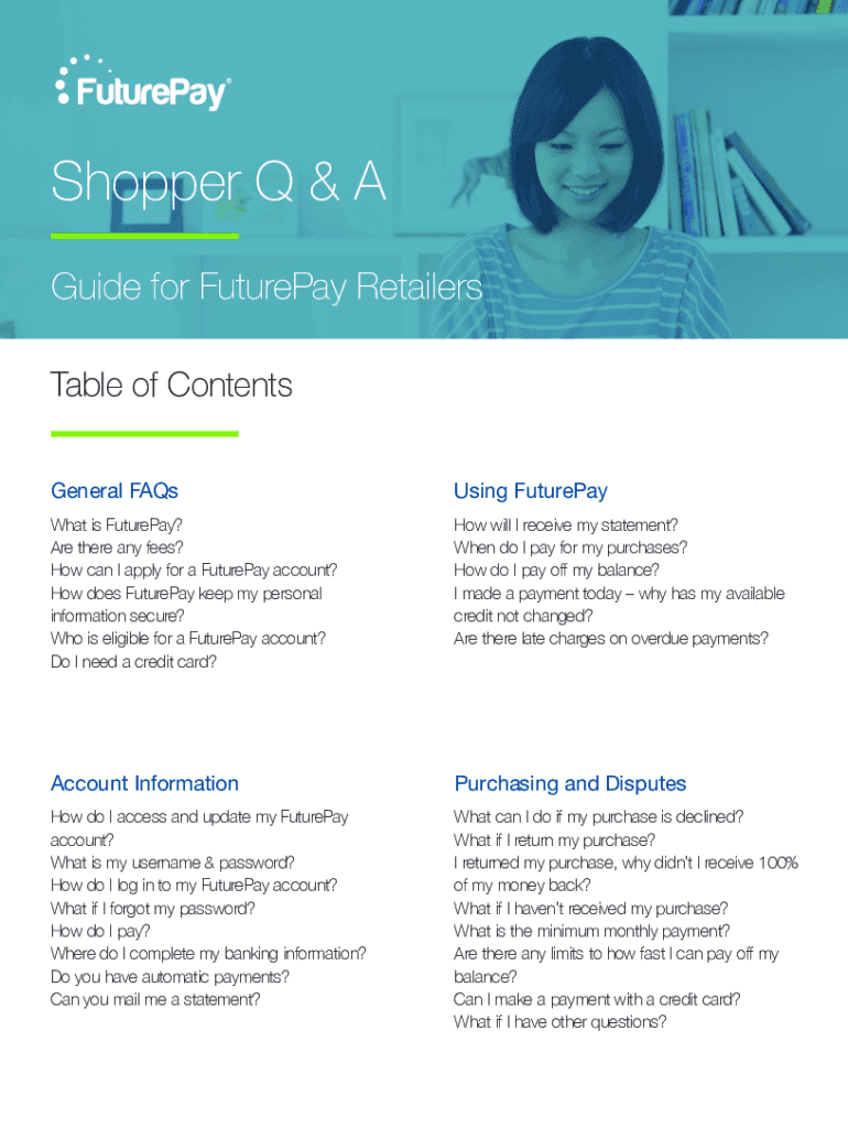 Fillable Online Fillable Online Guide for FuturePay Retailers Fax Email ...