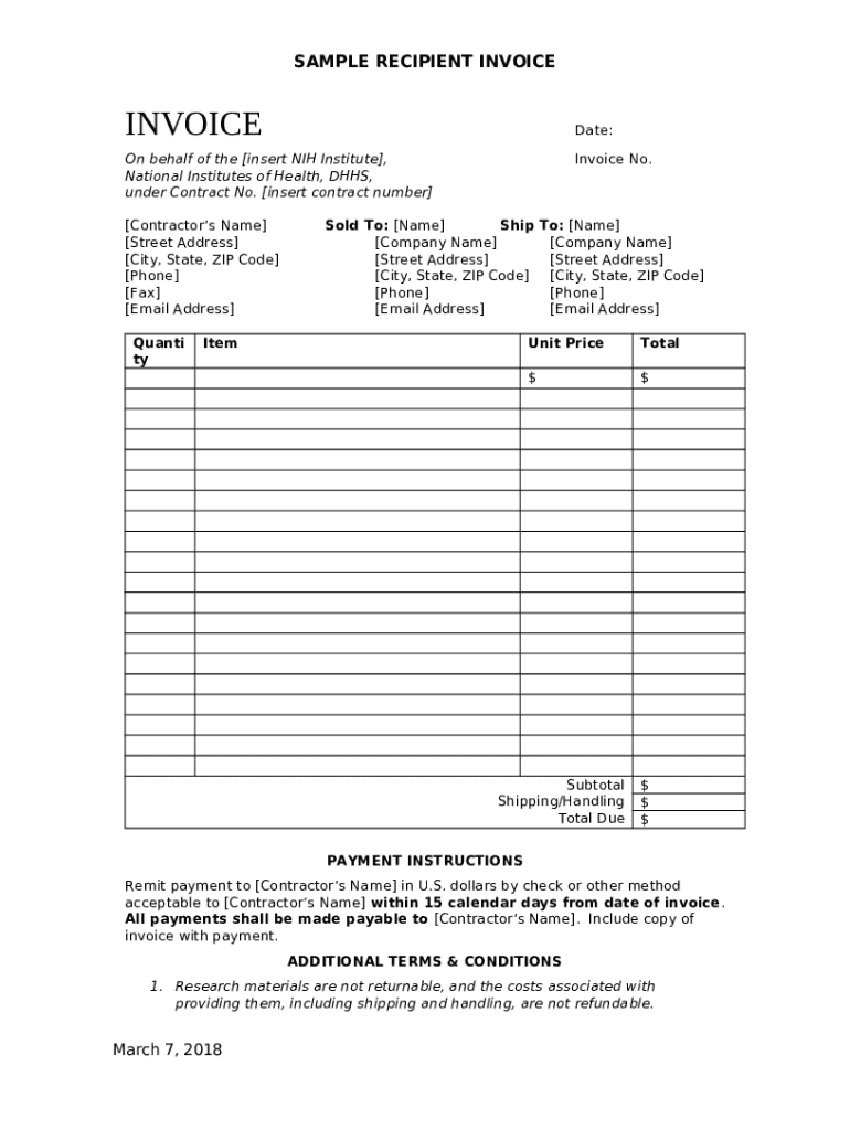 On behalf of the insert NIH Institute,Invoice No - oamp od nih Doc ...