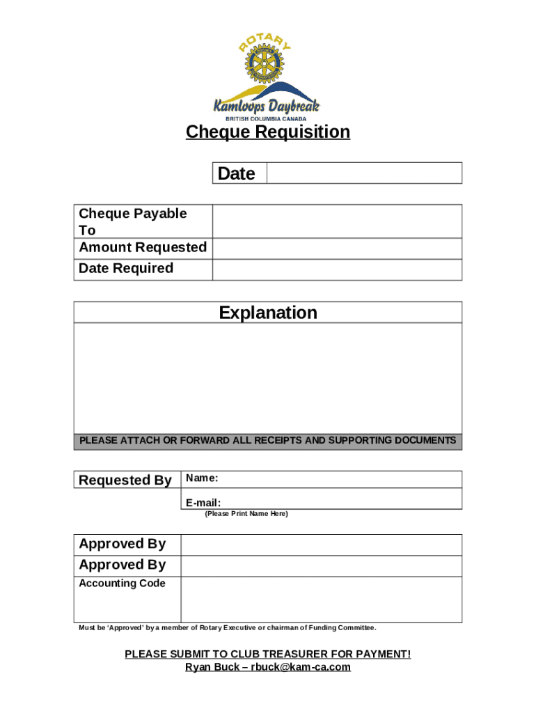 Cheque Requisition 2019 Doc Template | pdfFiller