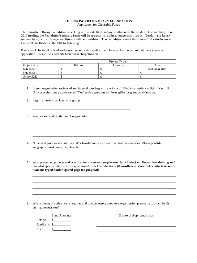 THE SPRINGFIELD ROTARY FOUNDATION Application for ... Doc Template ...