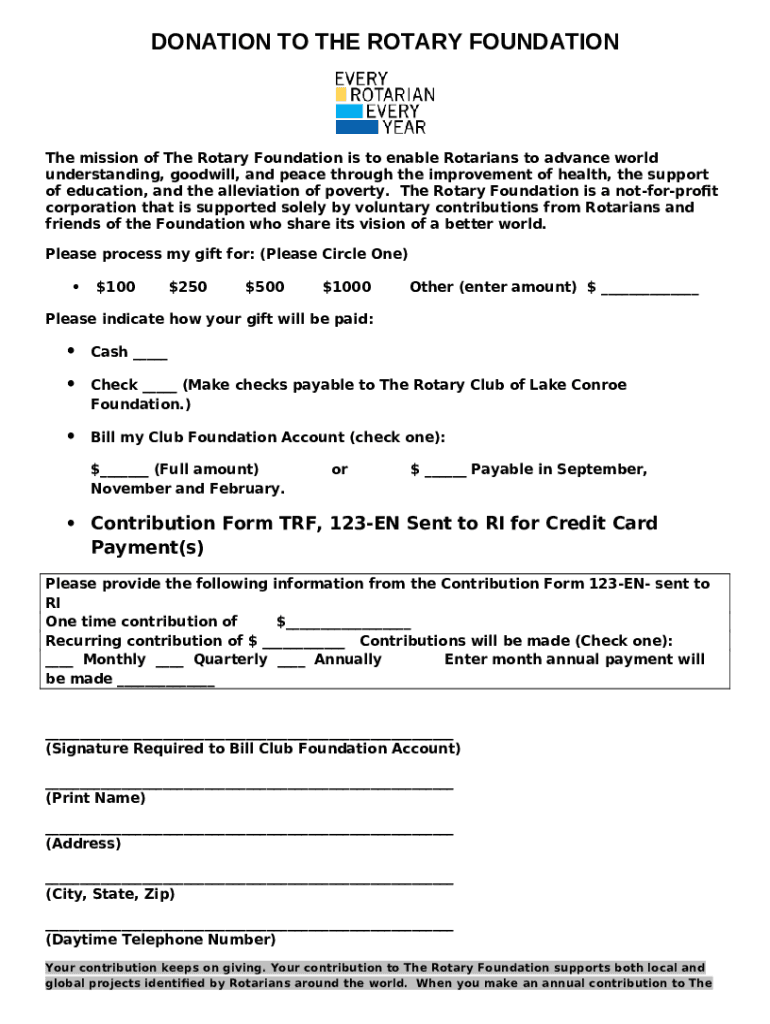 Program: The Rotary Foundation - Your Donations at Work ... Doc ...