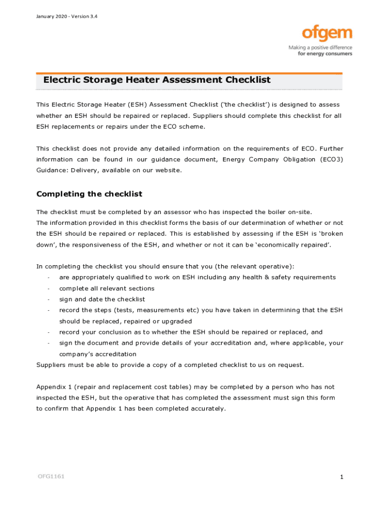 Fillable Online ESH checklist Fax Email Print - pdfFiller
