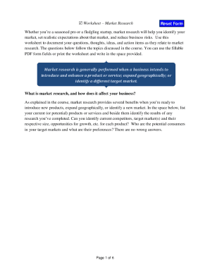 Fillable Online Market Research Worksheet - Small Business ...