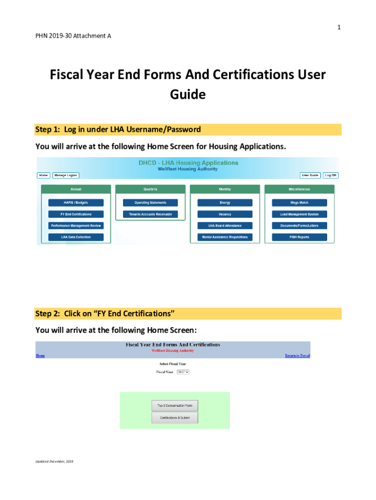 Fillable Online Fiscal Year End Forms And Certifications User Guide Fax ...