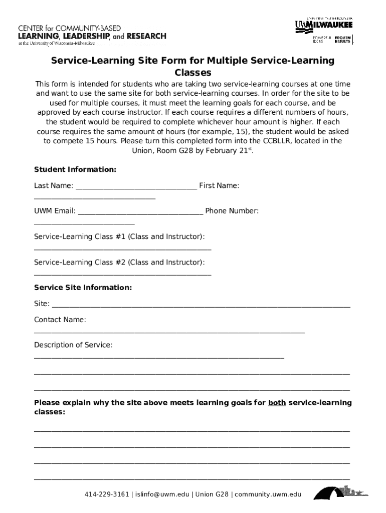 Service-Learning Site for Multiple Service-Learning ... Doc Template ...