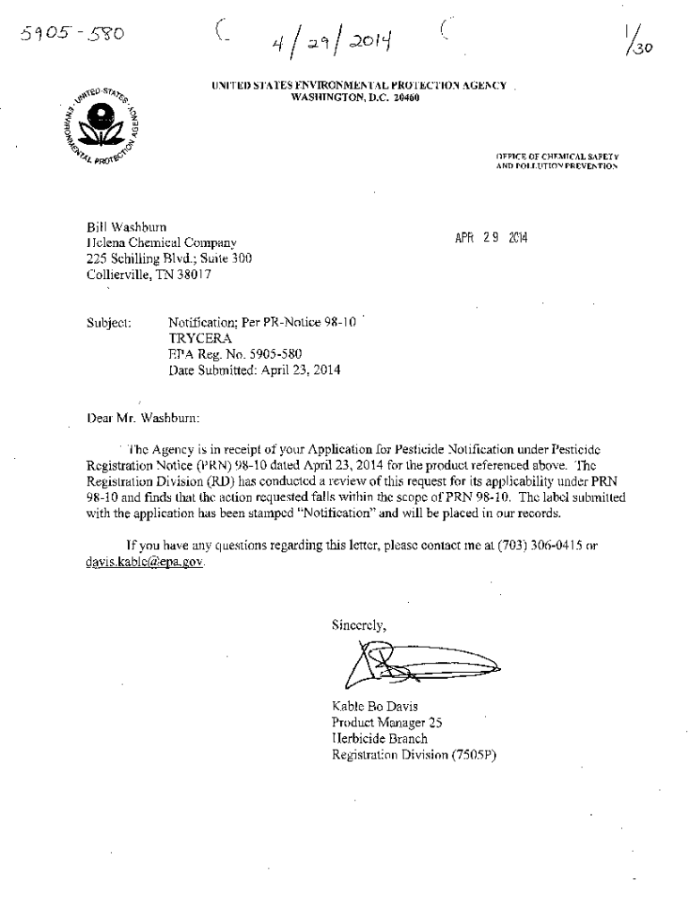 Fillable Online US EPA, Pesticide Product Label, TRYCERA, 04/29/2014 ...