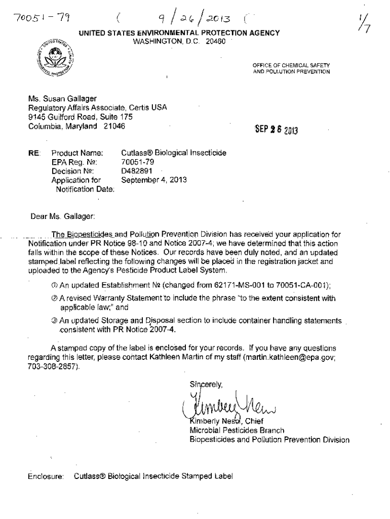 Fillable Online US EPA, Pesticide Product Label, CUTLASS , 09/26/2013 ...