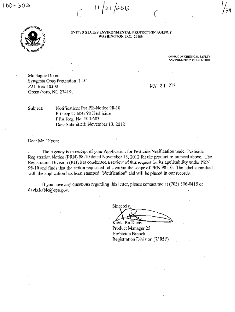 Fillable Online US EPA, Pesticide Product Label, PRINCEP CALIBER 90 ...