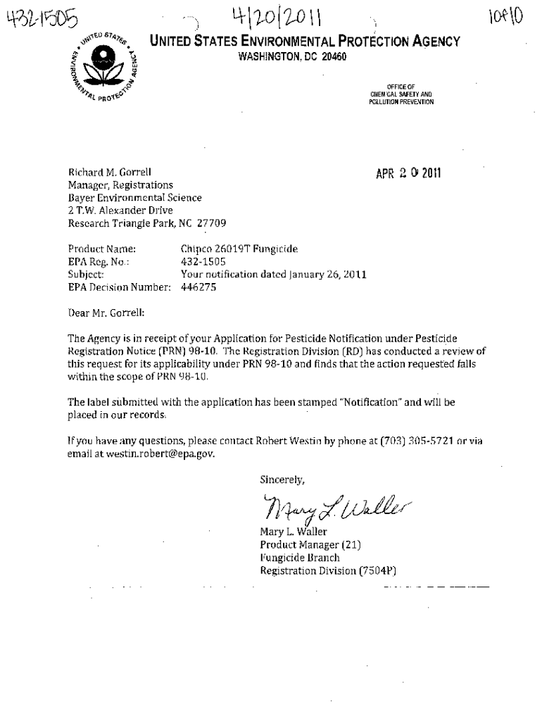 Fillable Online U.S. EPA, Pesticides, Label, CHIPCO 26019T FUNGICIDE, 4 ...