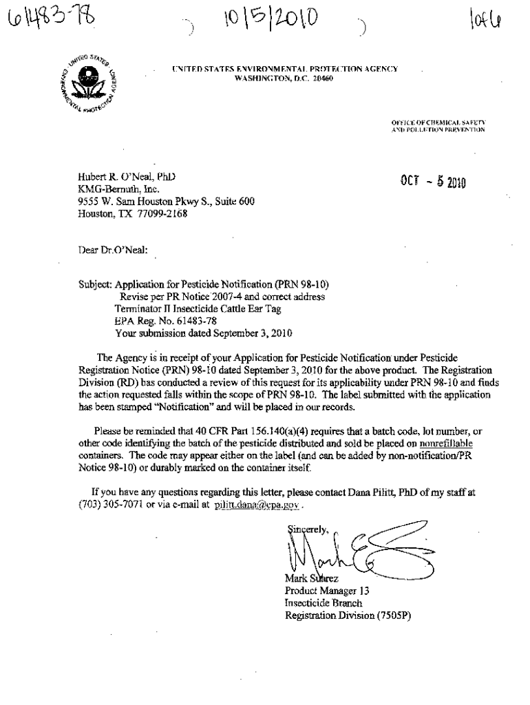 Fillable Online U.S. EPA, Pesticides, Label, TERMINATOR INSECTICIDE ...