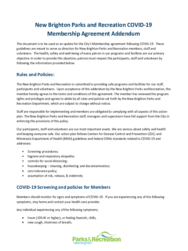 Fillable Online COVID-19 Preparedness Plan template and ... - New ...