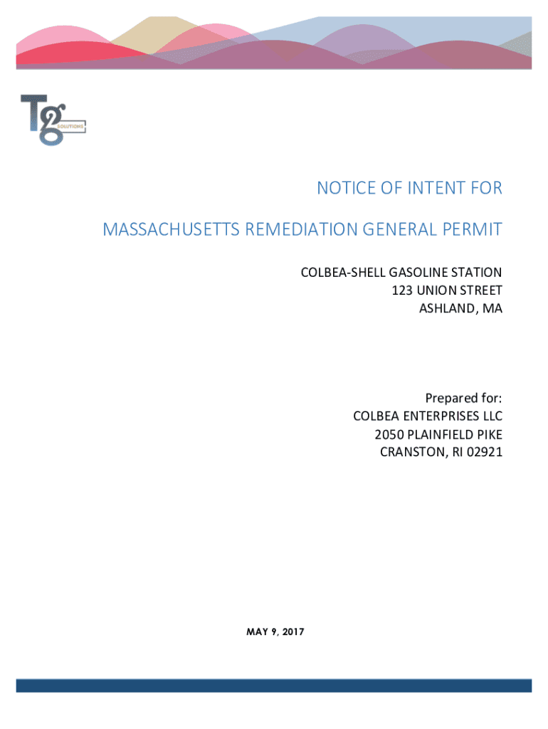 Fillable Online Notice of Intent Remediation General Permit for ...