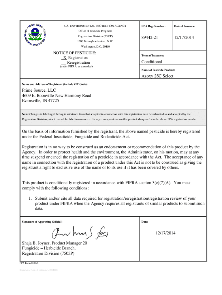 Fillable Online US EPA, Pesticide Product Label, AZOXY 2SC SELECT,12/17 ...