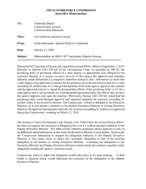 Fillable Online TEXAS WORKFORCE COMMISSION Interoffice Memorandum To ...