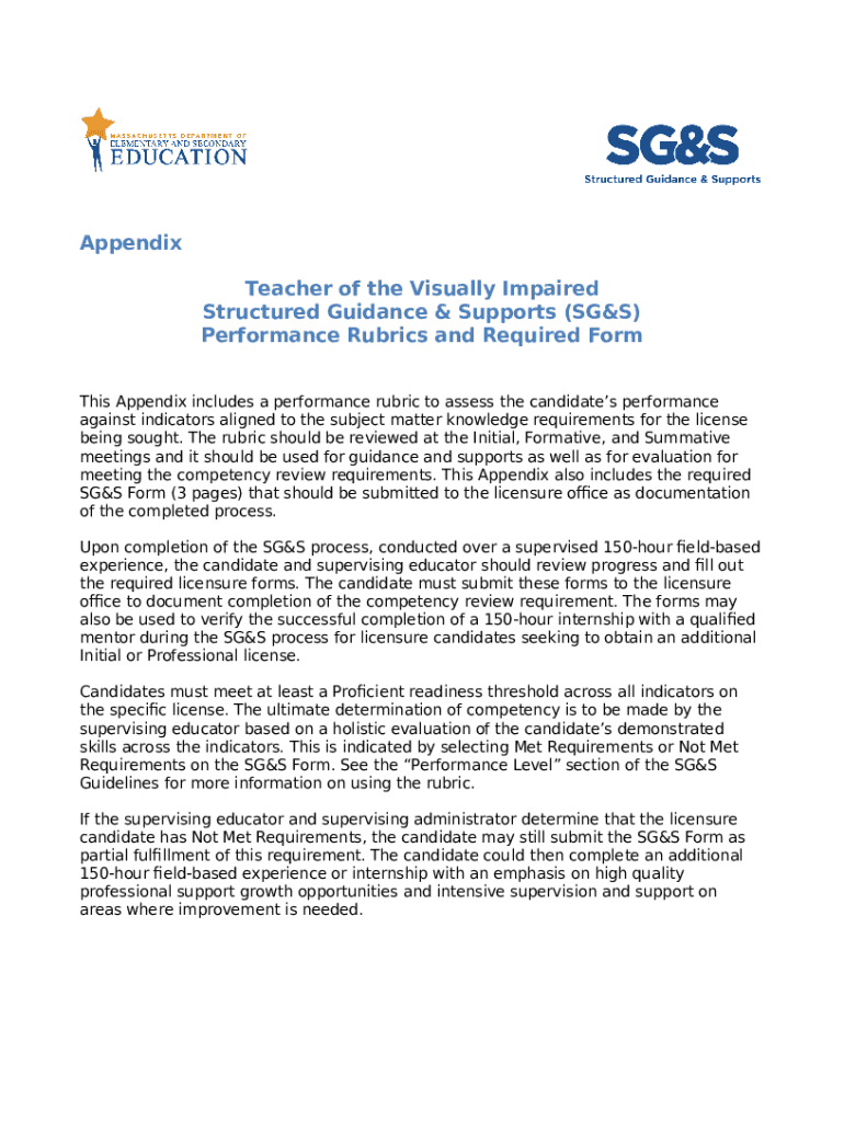 Structured Guidance & Supports (SG&S) Doc Template | pdfFiller