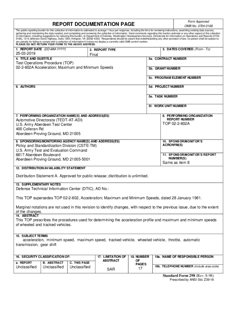 Fillable Online 02-2-602A Acceleration; Maximum and Minimum Speeds Fax ...