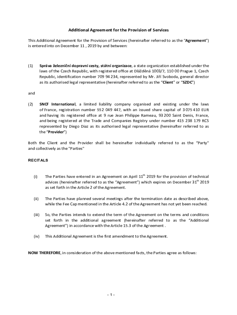Fillable Online smlouvy gov Provision of Services Agreement: Everything ...