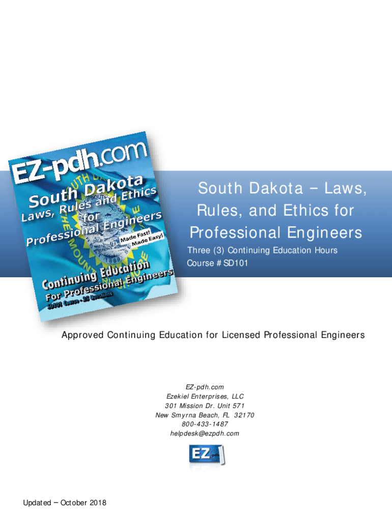 Fillable Online SD101 South Dakota Laws, Rules, & Ethics for ...