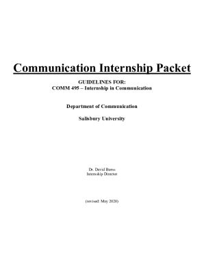 Fillable Online Communication Internship Packet. GUIDELINES FOR Fax ...