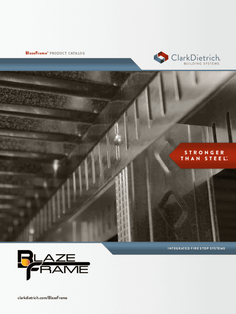 Fillable Online Product Catalog - 1ClarkDietrich - BlazeFrame. Product ...