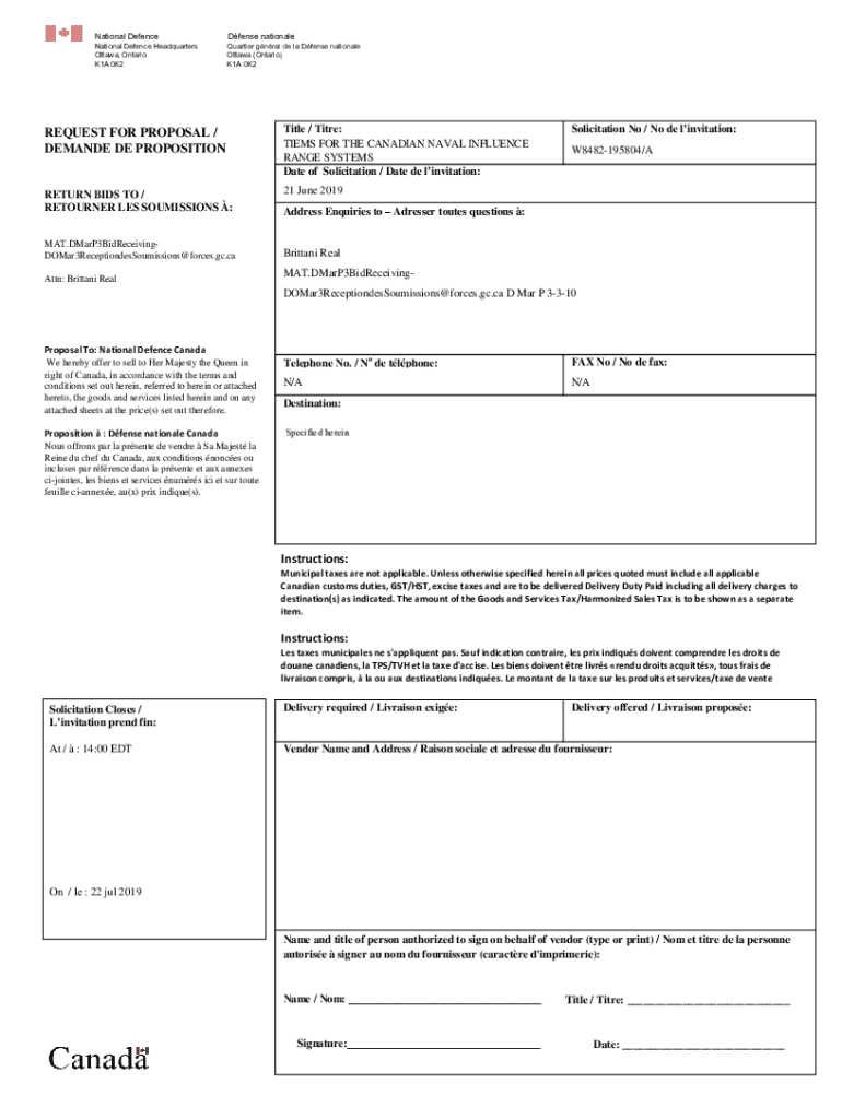 Fillable Online National Defence - 101 Colonel By Dr, Ottawa, ON Fax ...