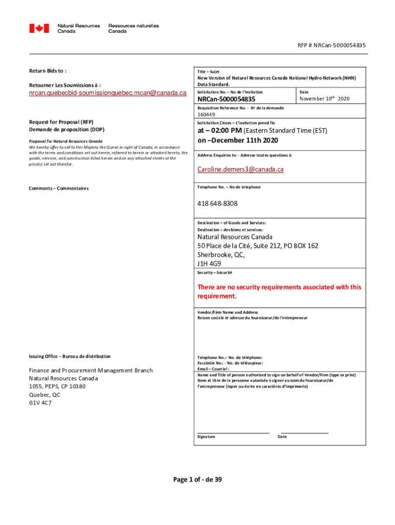 Fillable Online New Version of Natural Resources Canada National Hydro Network (NHN) Fax Email ...