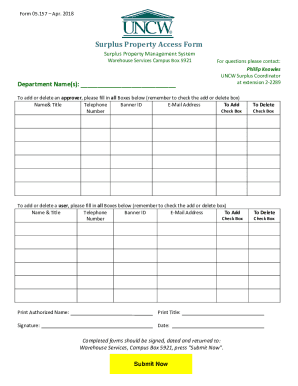Fillable Online Surplus Property Access Form Fax Email Print - pdfFiller