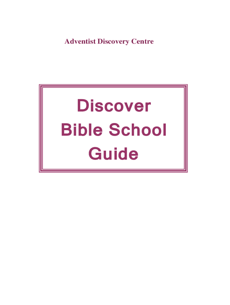 Fillable Online Bible StudyNorth American Division of Seventh-day ...