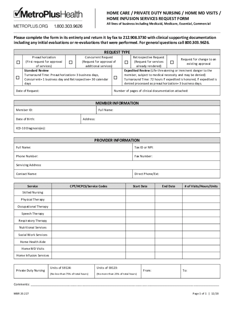 Fillable Online New Home Care Request Form Fax Email Print - pdfFiller