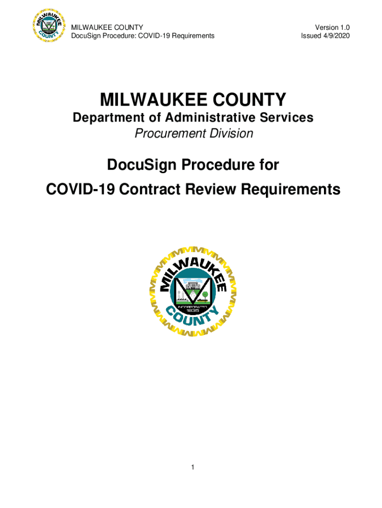 Fillable Online county milwaukee DocuSign Procedure for COVID-19 ...