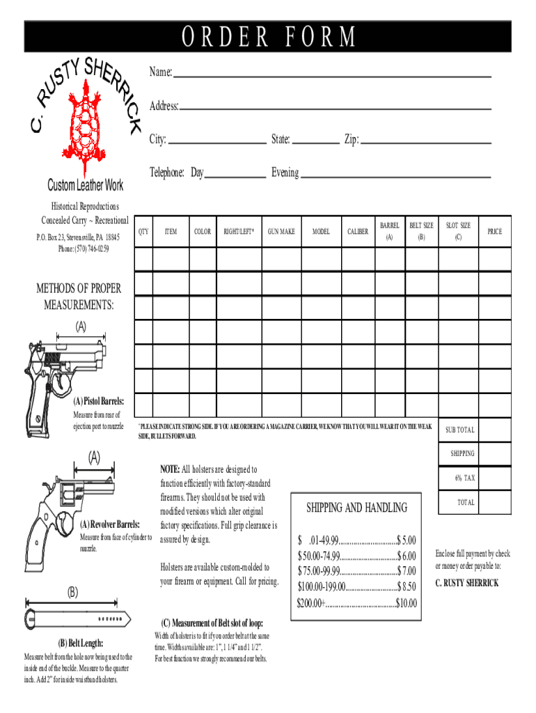 Fillable Online Custom Leather Work Fax Email Print - pdfFiller